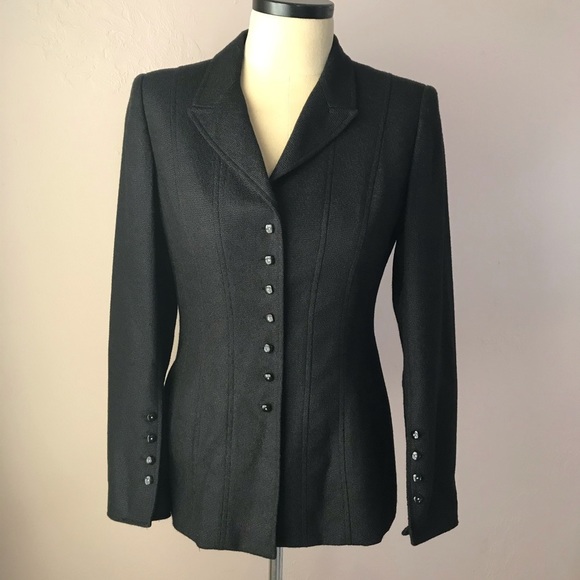 Carlisle | Jackets & Coats | Vintage Carlisle Silk Weave Black Blazer 6 | Poshmark